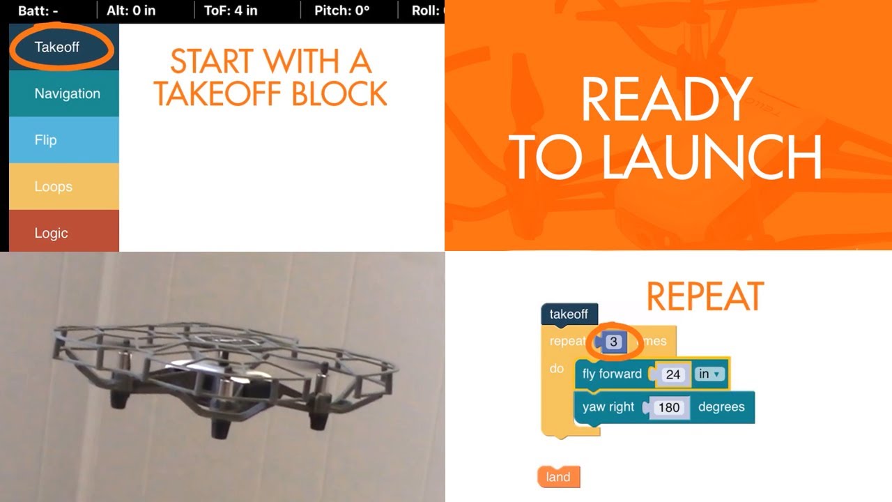 Basic Drone Programming using DroneBlocks