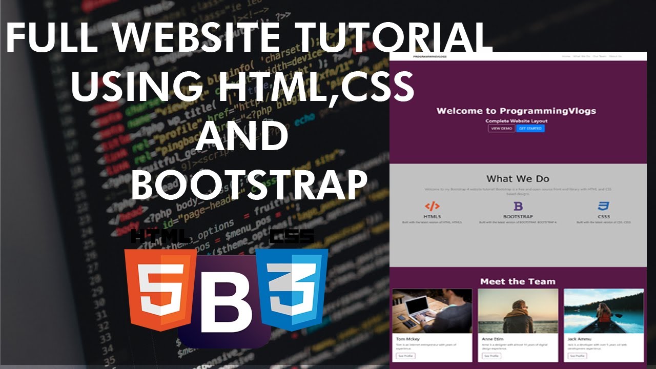 Complete Website Tutorial Using HTML5,CSS3 and BOOTSTRAP 4