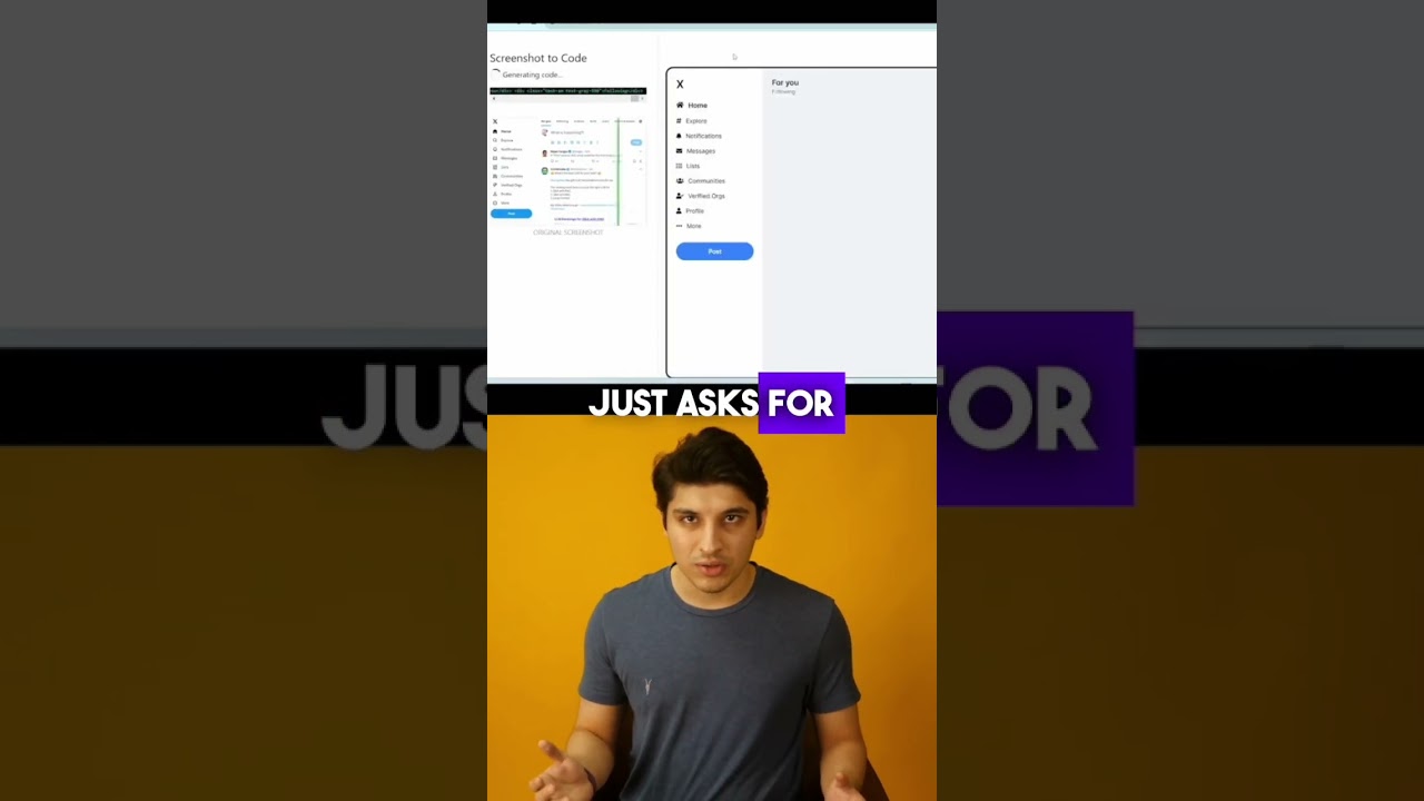 Generate Code from a Screenshot: Screenshot to Code Tutorial github.com/abi/screenshot-to-code