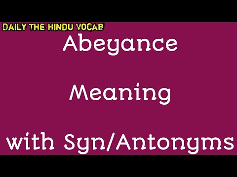 ABEYANCE MEANING