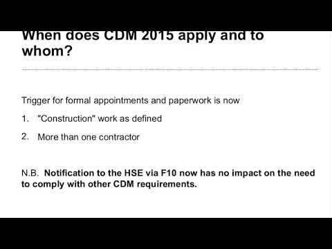 The new Construction (Design and Management) Regulations 2015 - webinar video