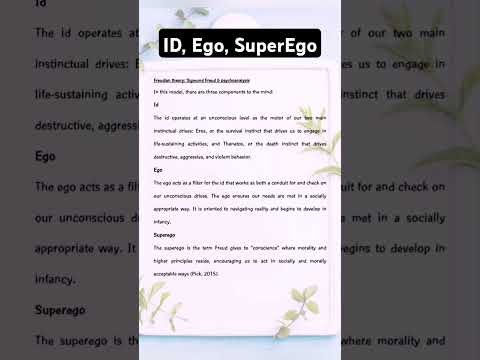 Freudian Theory |Psychoanalysis || Ego, ID, SuperEgo #literature #english