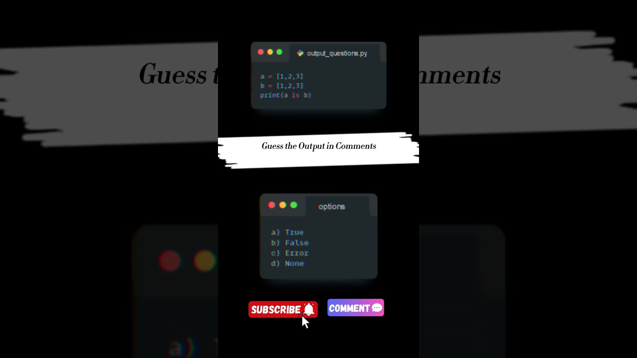 Guess the Output in Python | video 18 | #code #correctcoding #codingbat #python #trending  #flasks