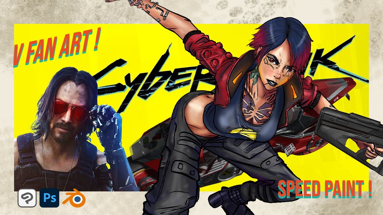 Epic Cyberpunk 2077 Fan Art | Painting V in Action!