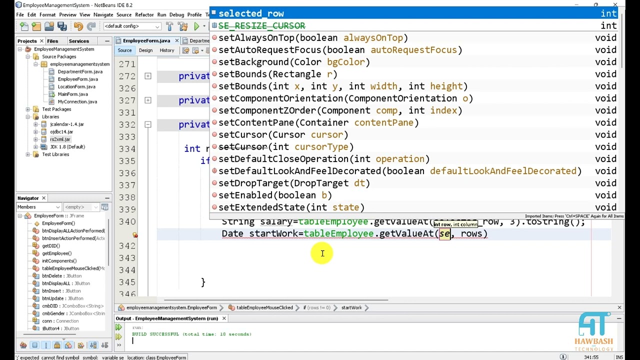 31# Java + Oracle: Get Selected row from JTable then put to TextField, ComboBox & JDate Chooser