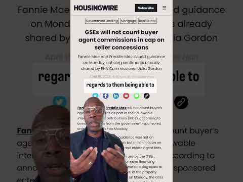 GSEs will not count buyer agent commissions in a cap on sellers conclusions. Pt. 2 #shorts #realtor