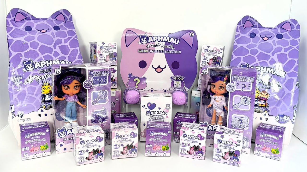 ASMR Huge APHMAU MeeMeow Plush Mystery Toys Oddly Satisfying Unboxing Collection v2