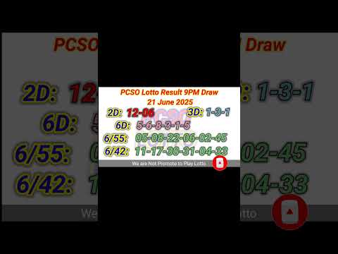 Lotto Result Today 9pm live draw June 21, 2025 Swertres Ez2 PCSO live result