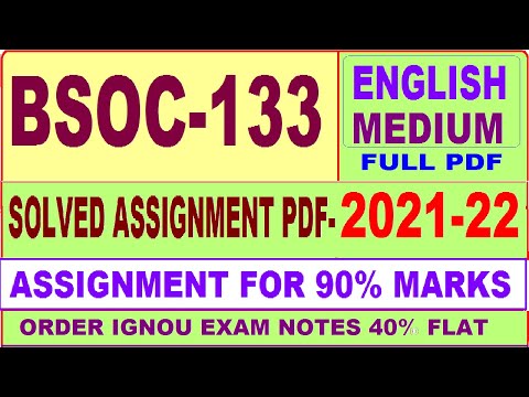 bsoc 133 solved assignment 2021-22 / bsoc 133 solved assignment in English / ignou bsoc 133