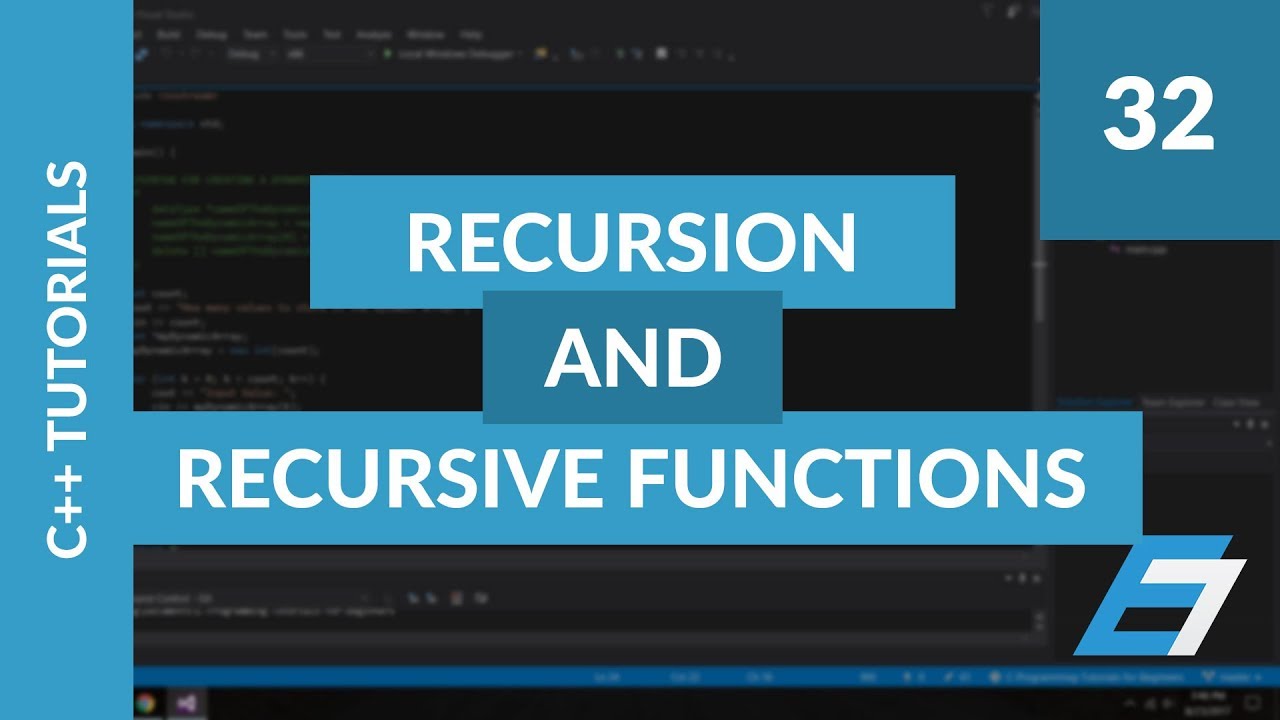 C++ Programming Tutorials - 32 - C++ Recursion and Recursive Functions - Eric Liang