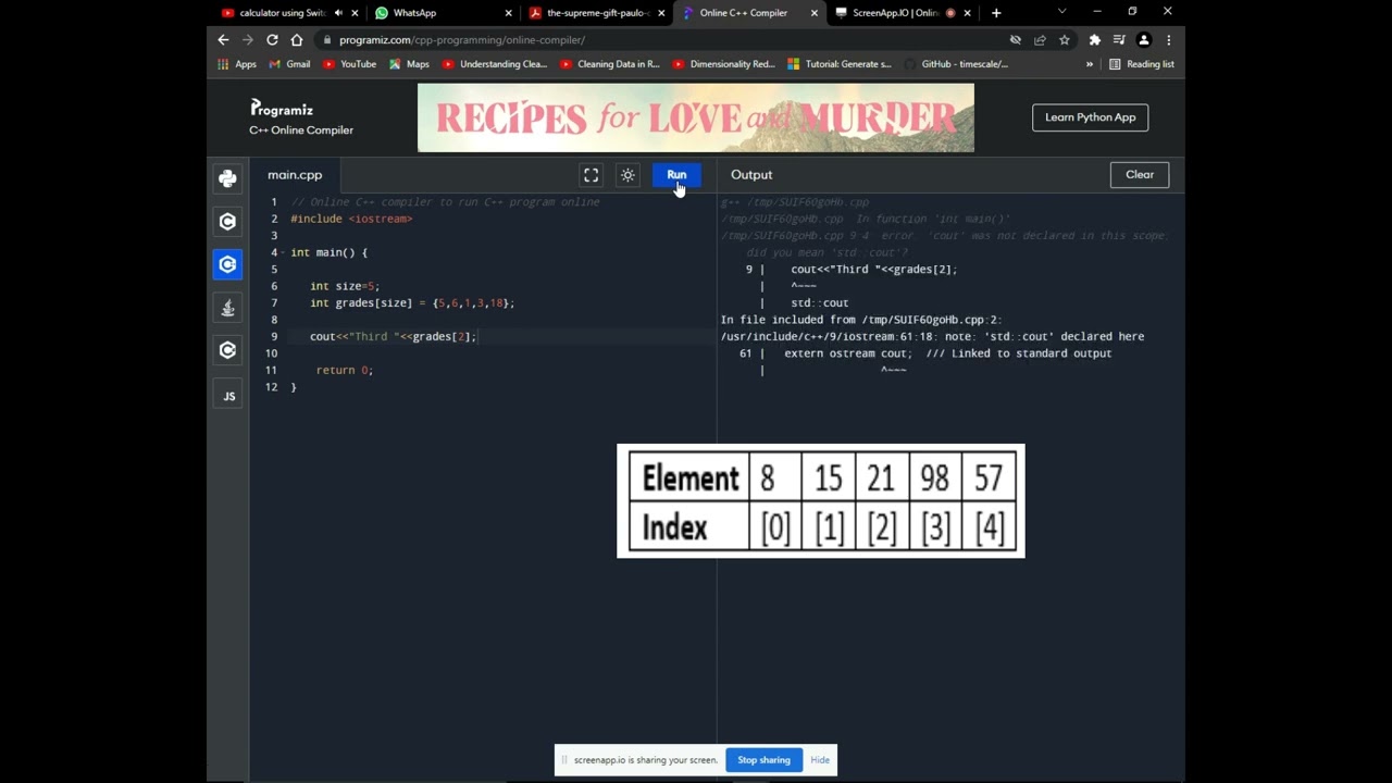 1 Dimensional Array. (1D array) Intro. C++