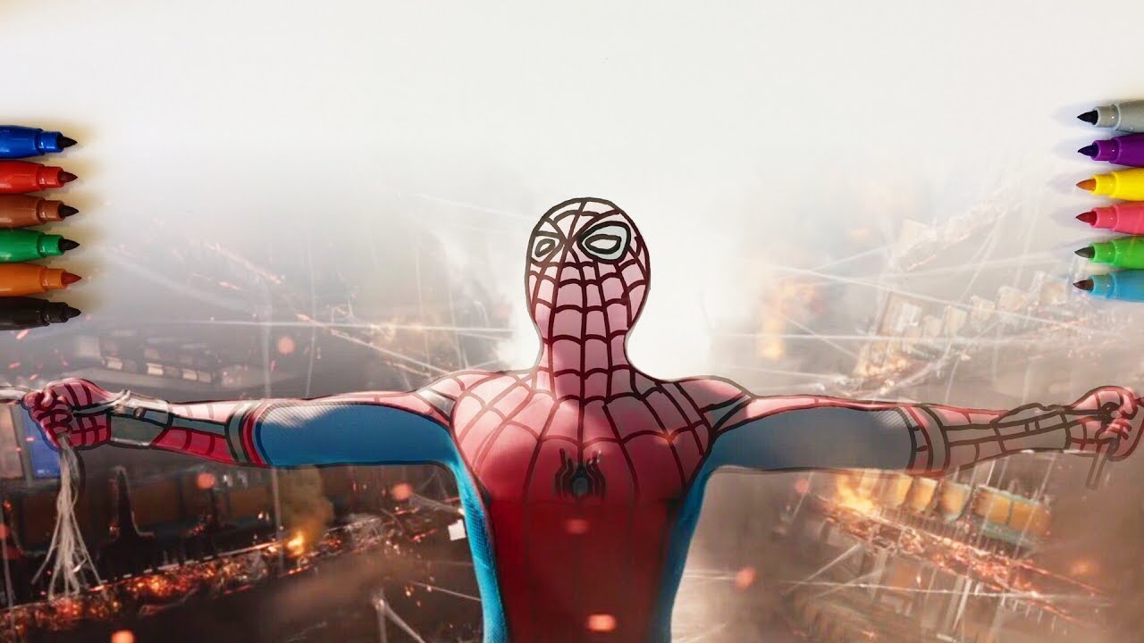 Spider-Man: Homecoming - The Superhero - Coloring Pages For Children With Color & Kids TV
