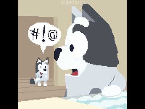 Muffin learning new words #bluey #blueyfanart #fanart #pixelart #animation #meme #animationmeme