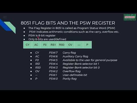 7. 8051 Directives & Program Status Word (PSW) Register