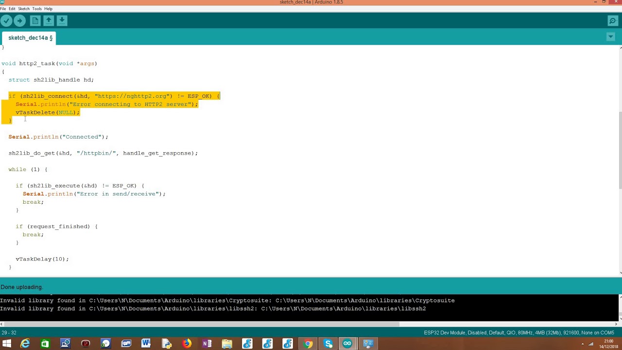 ESP32 Arduino: HTTP/2 GET request
