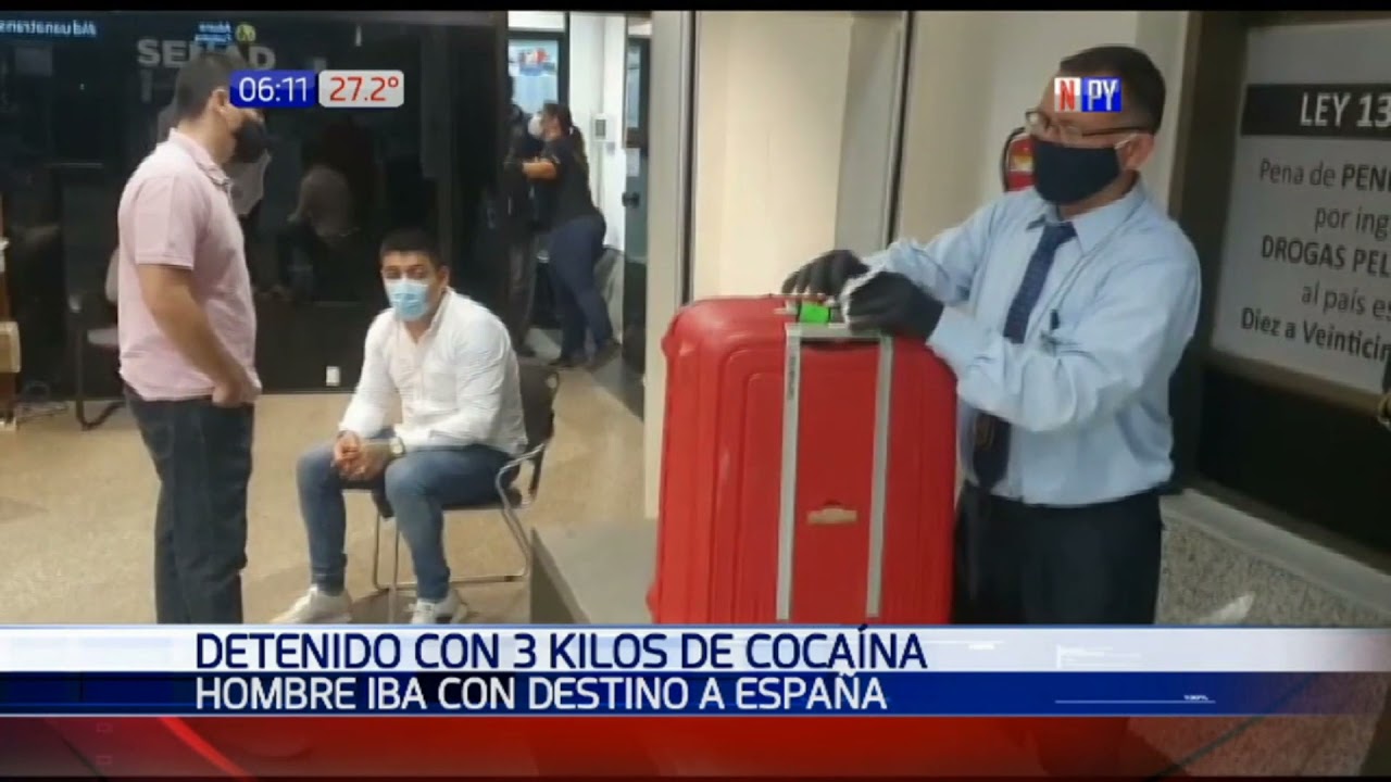 Detienen a un hombre con 3 kilos de cocaína presuntamente rumbo a España
