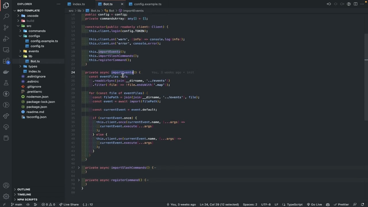 My Discord Bot Template | #discordjs #typescript | Walkthrough 🤖