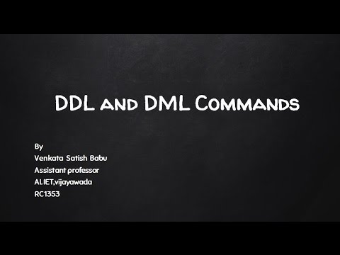 Introduction to DDL and DML