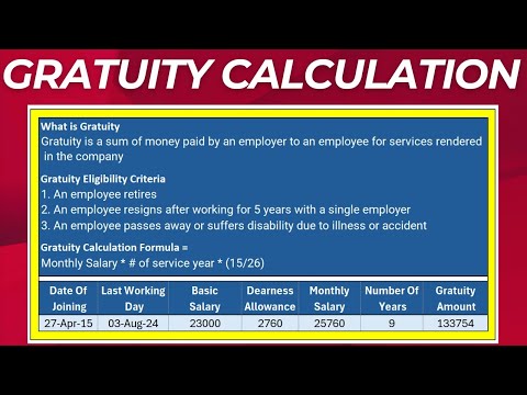 Gratuity Calculation In Excel