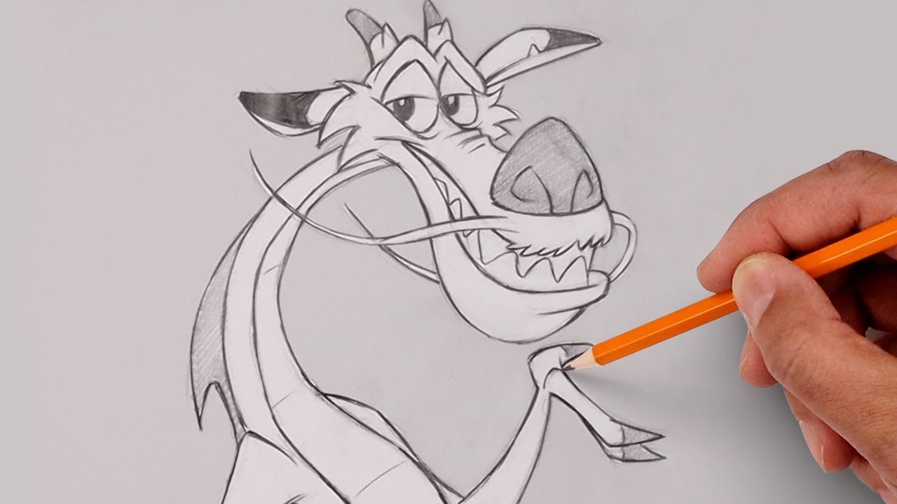 How To Draw MUSHU the DRAGON | Mulan Sketch (for BEGINNERS)