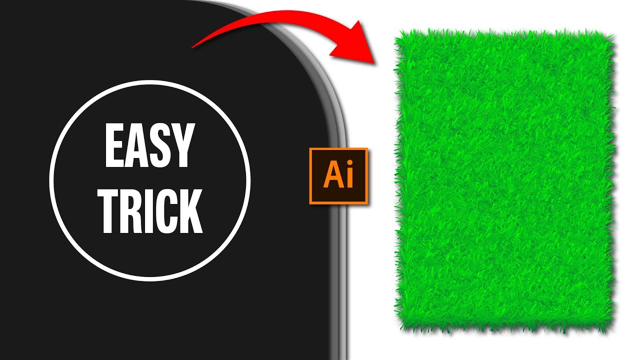 Grass texture trick in illustrator | Adobe illustrator tutorial