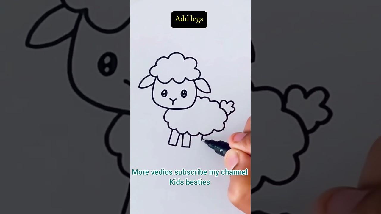 How to Draw a sheep Step by step start from U | #drawing #easyteachingforkids