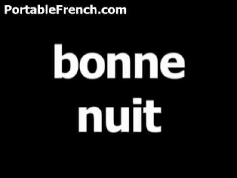 French word for good night is bonne nuit