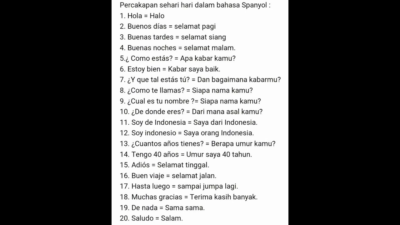 Belajar bahasa Spanyol (Part 1)