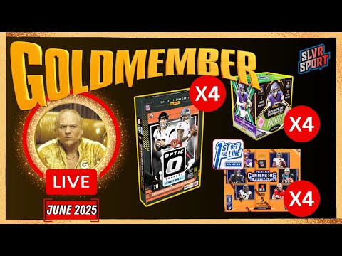 🚨 Opening $6k Football Hobby Boxes LIVE 🚨 - June 2025 GoldMember Stream