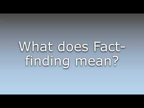 What does Fact-finding mean?