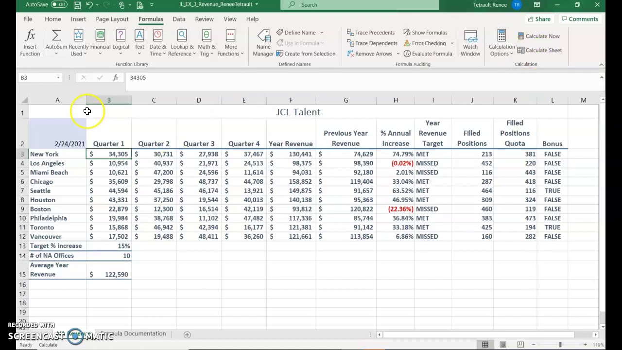 Excel Module 3 eTexbook Project Part 2