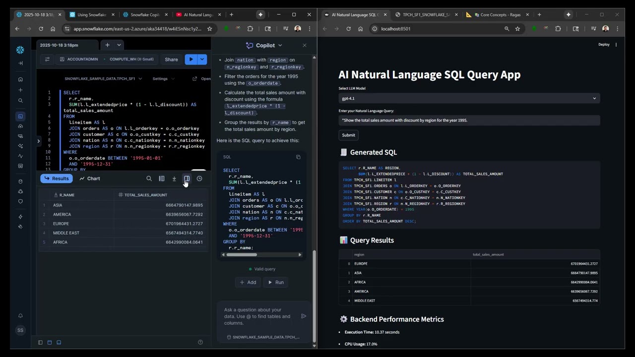 AI SQL Query App vs Snowflake Copilot: Which Generates Better SQL? | 100% Accuracy Test!