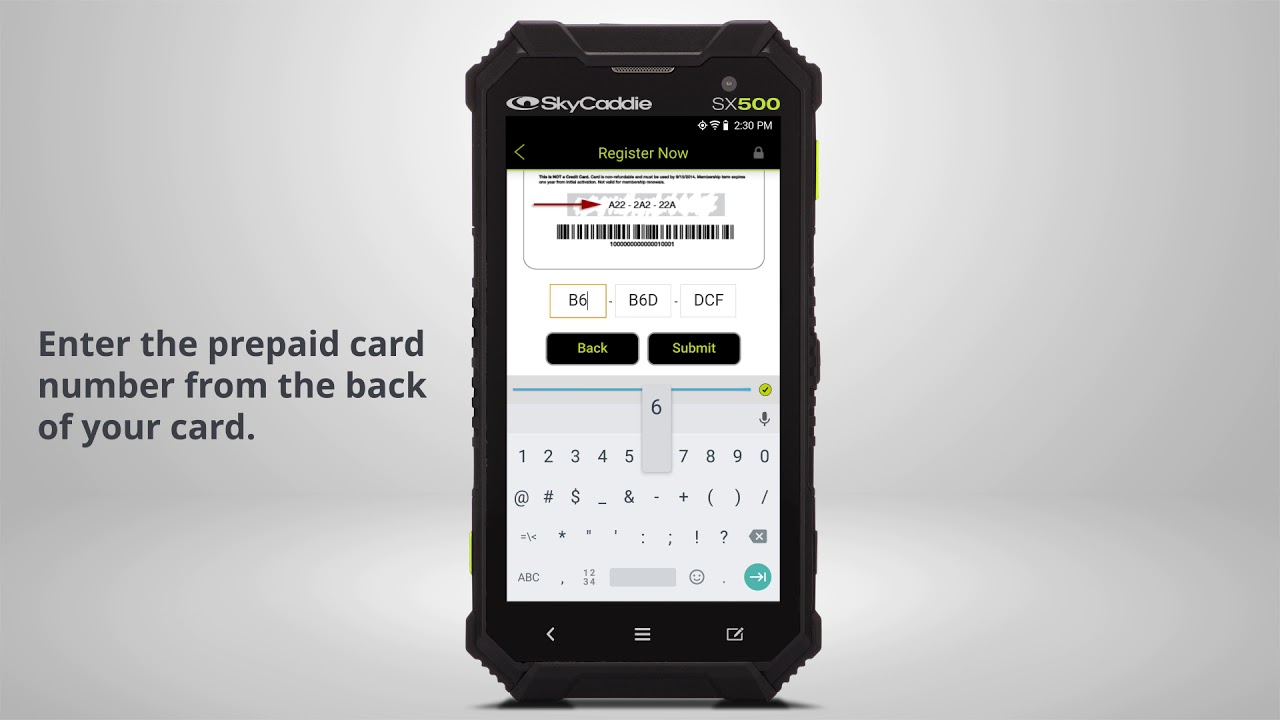 SkyCaddie SX500 Pre-paid Membership Registration