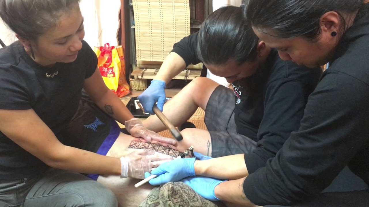 Hand tapped Filipino tattoos for Dennis