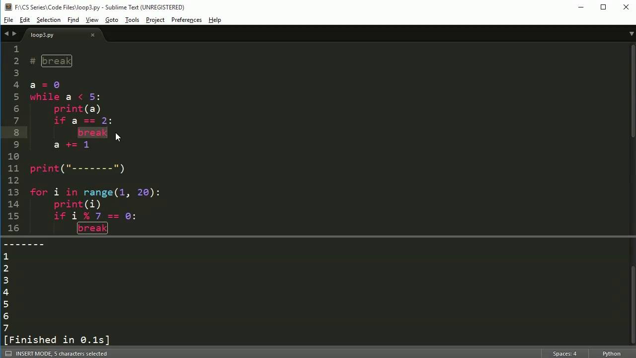 Python Programming Series (Loops 3): Break and continue