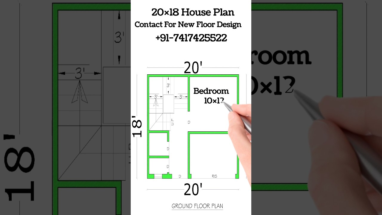20×18 House Plan | #shortsfeed #floorplan #housedesign