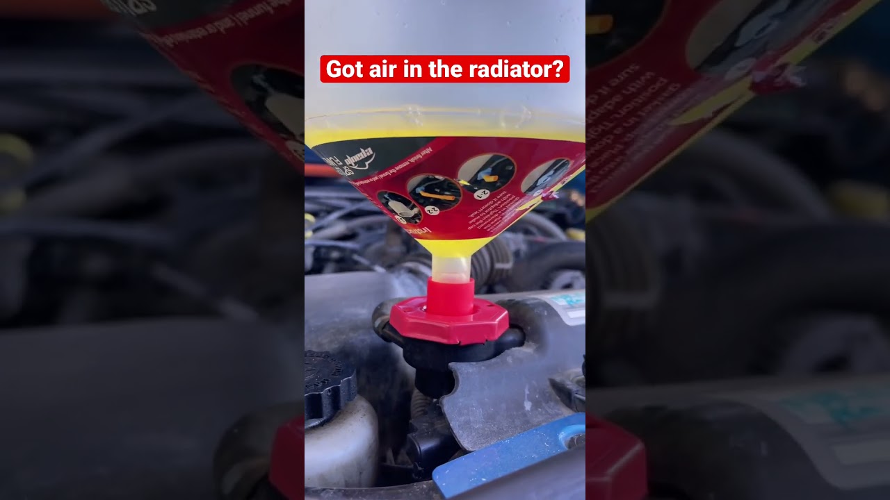 Burping air out of the radiator.