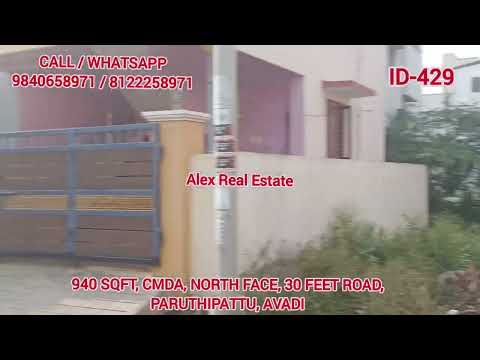 Id-429 💥NICE LOCATION💥500 METER FROM MAIN ROAD💥940 SQFT💥NORTH 💥CMDA💥30 FEET ROAD💥PARUTHIPATTU,AVADI💥