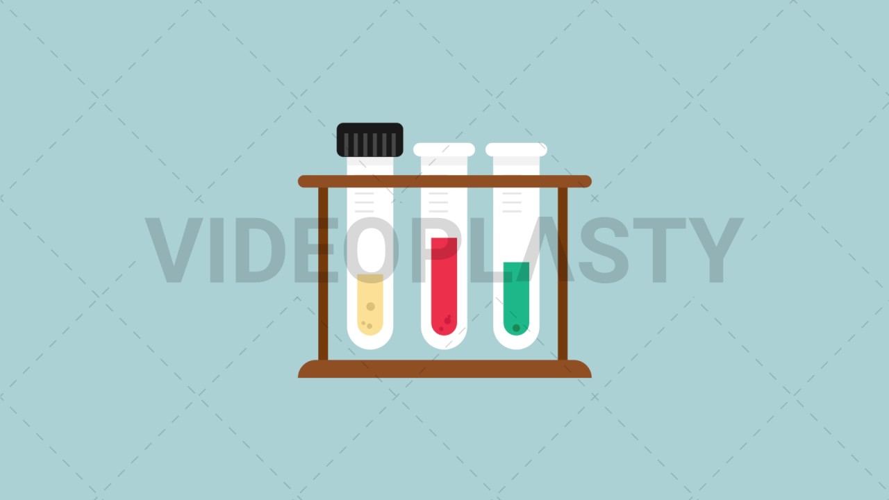 Test Tubes Flat Icon Animation [MOV & GIF]