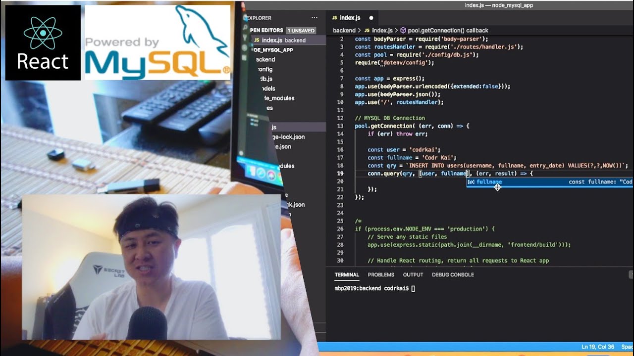 Node with React and MySQL Tutorial (using Workbench)