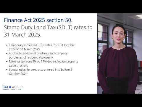 Finance Act 2025 section 50. Stamp Duty Land Tax (SDLT) rates to 31 March 2025.