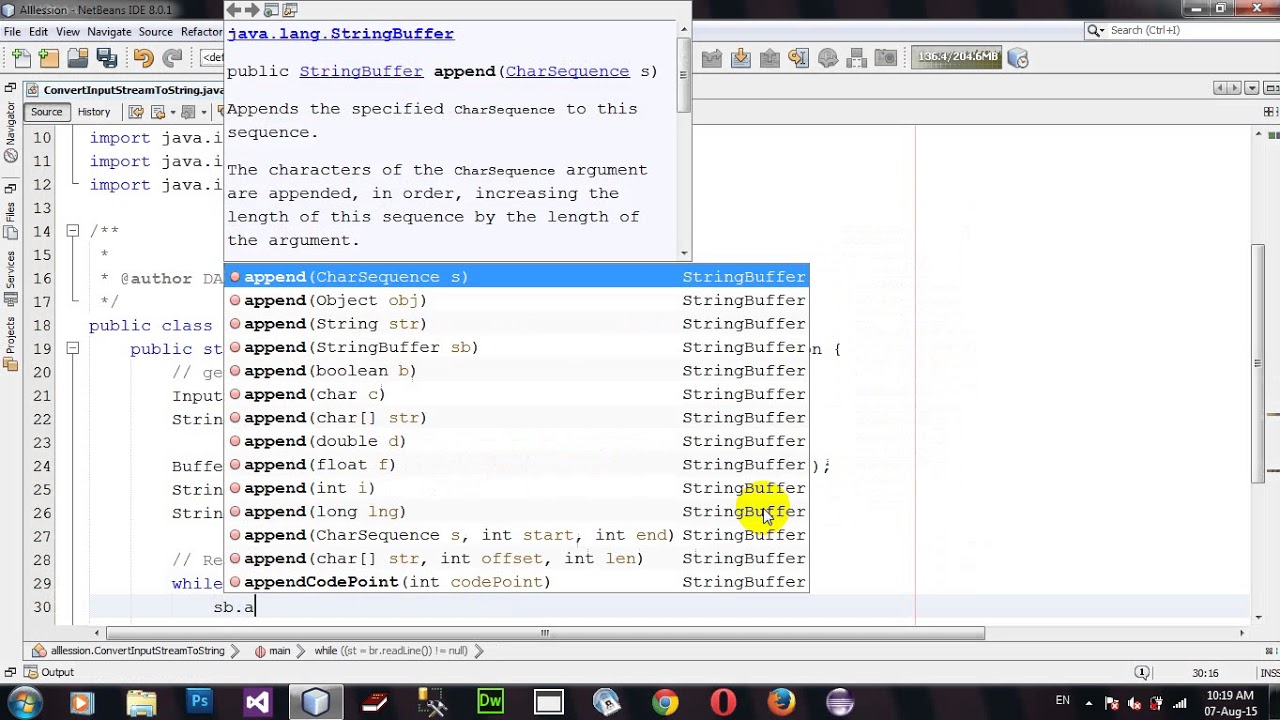 How to Convert InputStream StringBuffer in Java Netbeans
