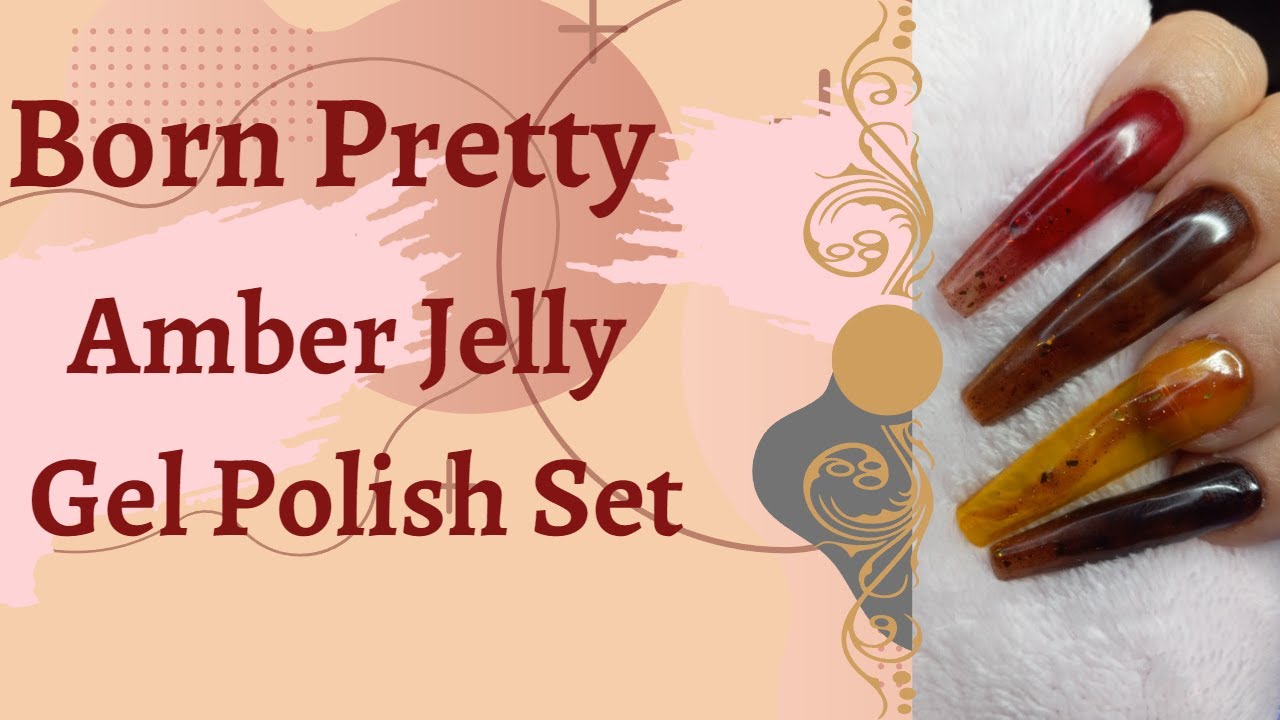 Born Pretty Amber Jelly Gels - Fall Glitter Ombre - Final Fall Nails - 12 Days of Nail Art?