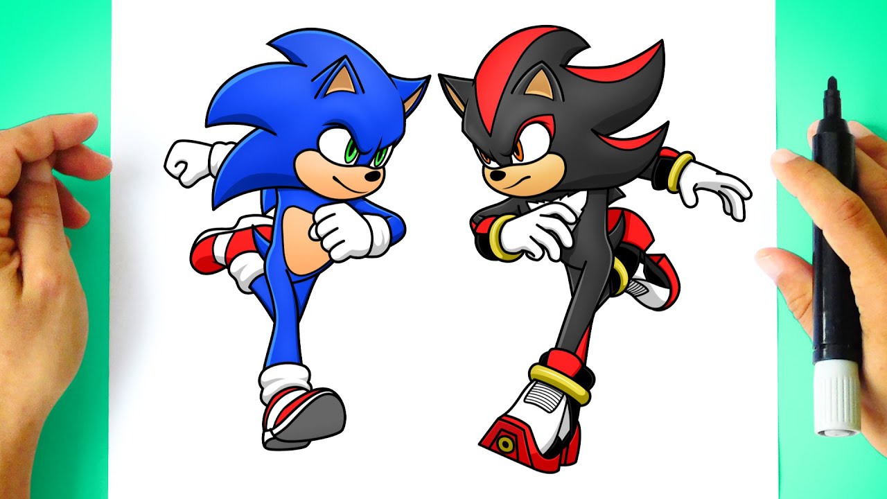 Como DESENHAR SONIC e SHADOW do Filme SONIC 3 - Cómo DIBUJAR a SONIC y SHADOW de La Película SONIC 3