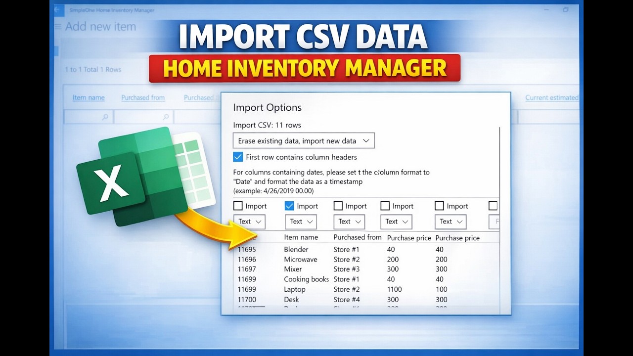 How to Import CSV Inventory Data in SimpleOne Home Inventory Manager