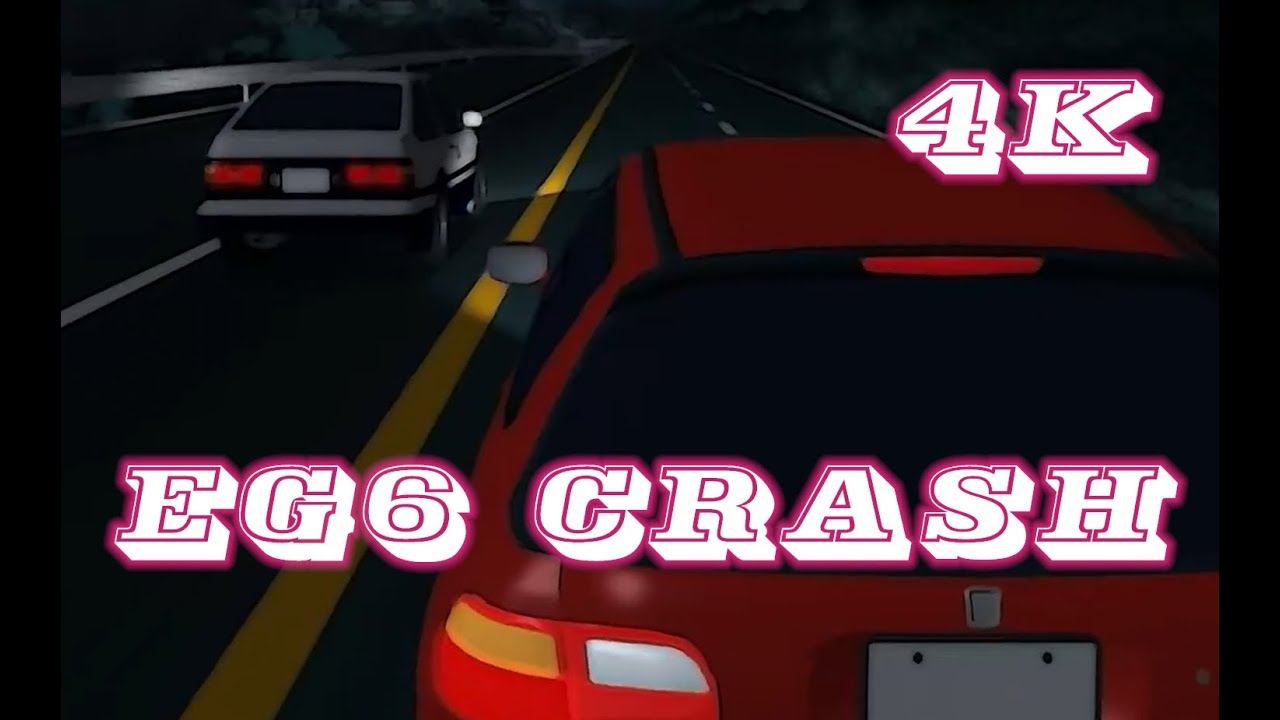 [ Initial D ] Shouji Shingo's EG6 tried to hit Takumi, ended up crash into  guardrail | Upscaled 4K
