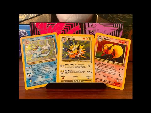ORIGINAL Eevee-evolutions! // Jolteon, Flareon, and Vaporeon Vintage Pokémon Cards from Jungle