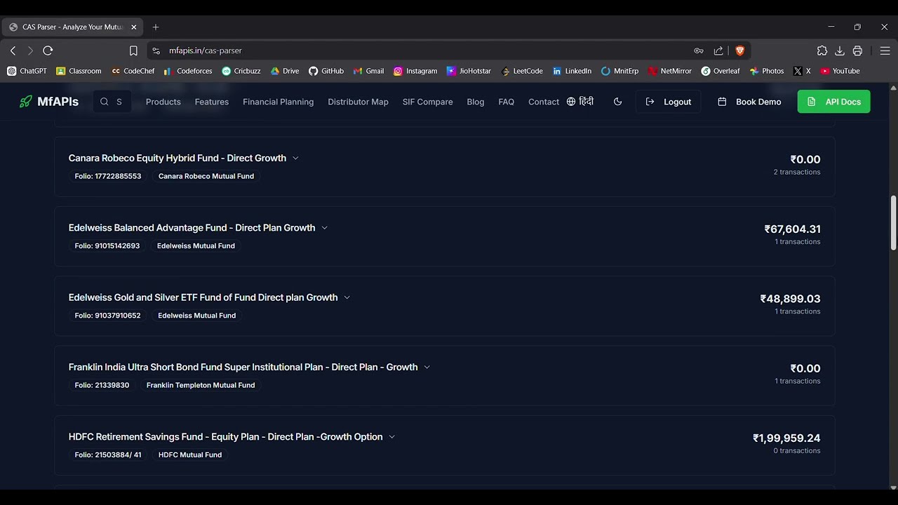 CAS Parser using pdf