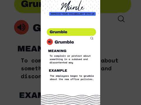Meaning of Word GRUMBLE #shortvideo #english #learning