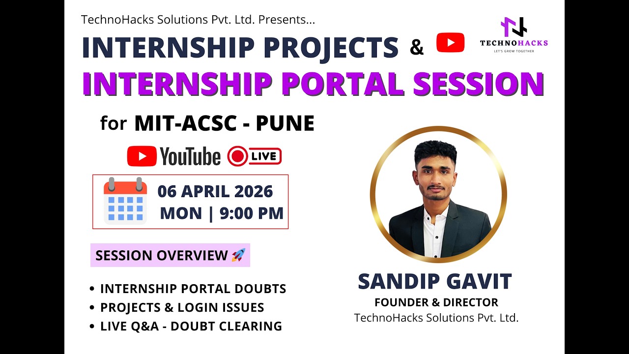 Internship Projects & Portal Session for MIT-ACSC Pune | TechnoHacks Solutions | Sandip Gavit